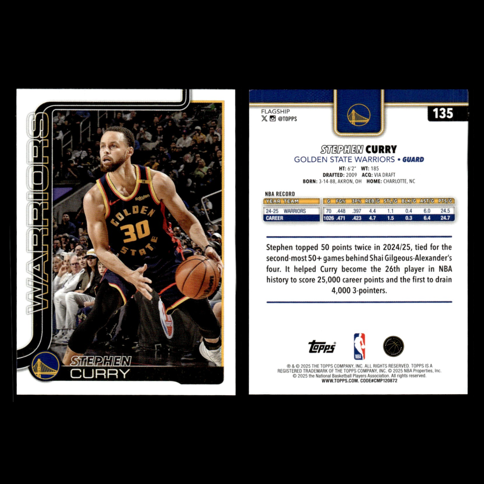 Stephen Curry Lot 5 Basketball Cards Steph 2025 Topps Golden State ...