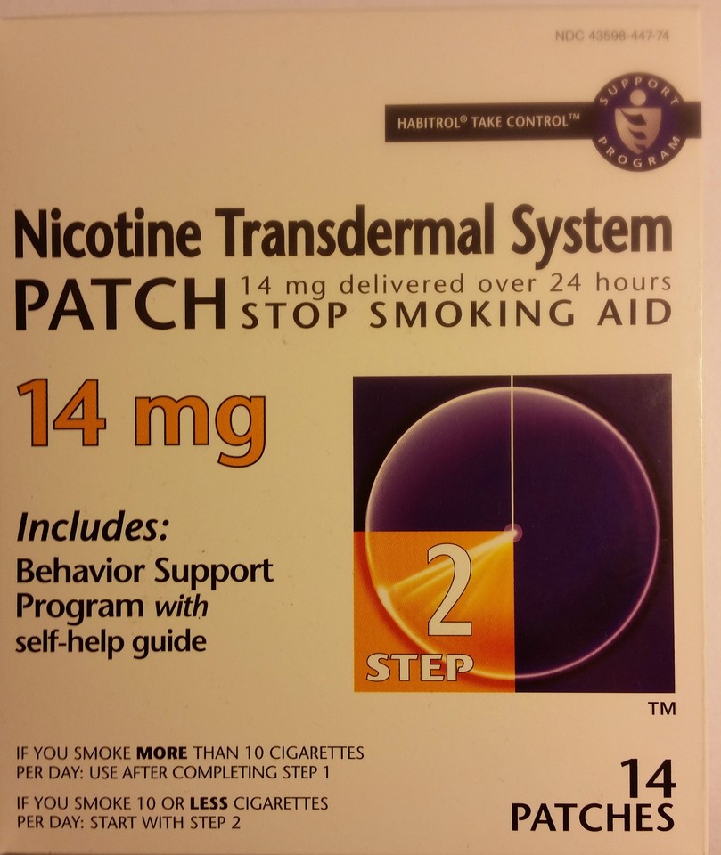 Habitrol Nicotine Patch 14 mg Step 2, 14 PATCHES (2-week kit) Exp. 2 / ...