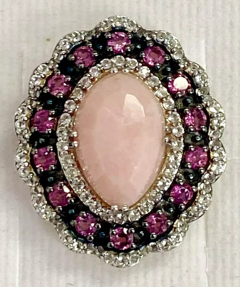 HSN Colleen Lopez Sterling Silver Pink Opal, Rhodolite & White Topaz ...