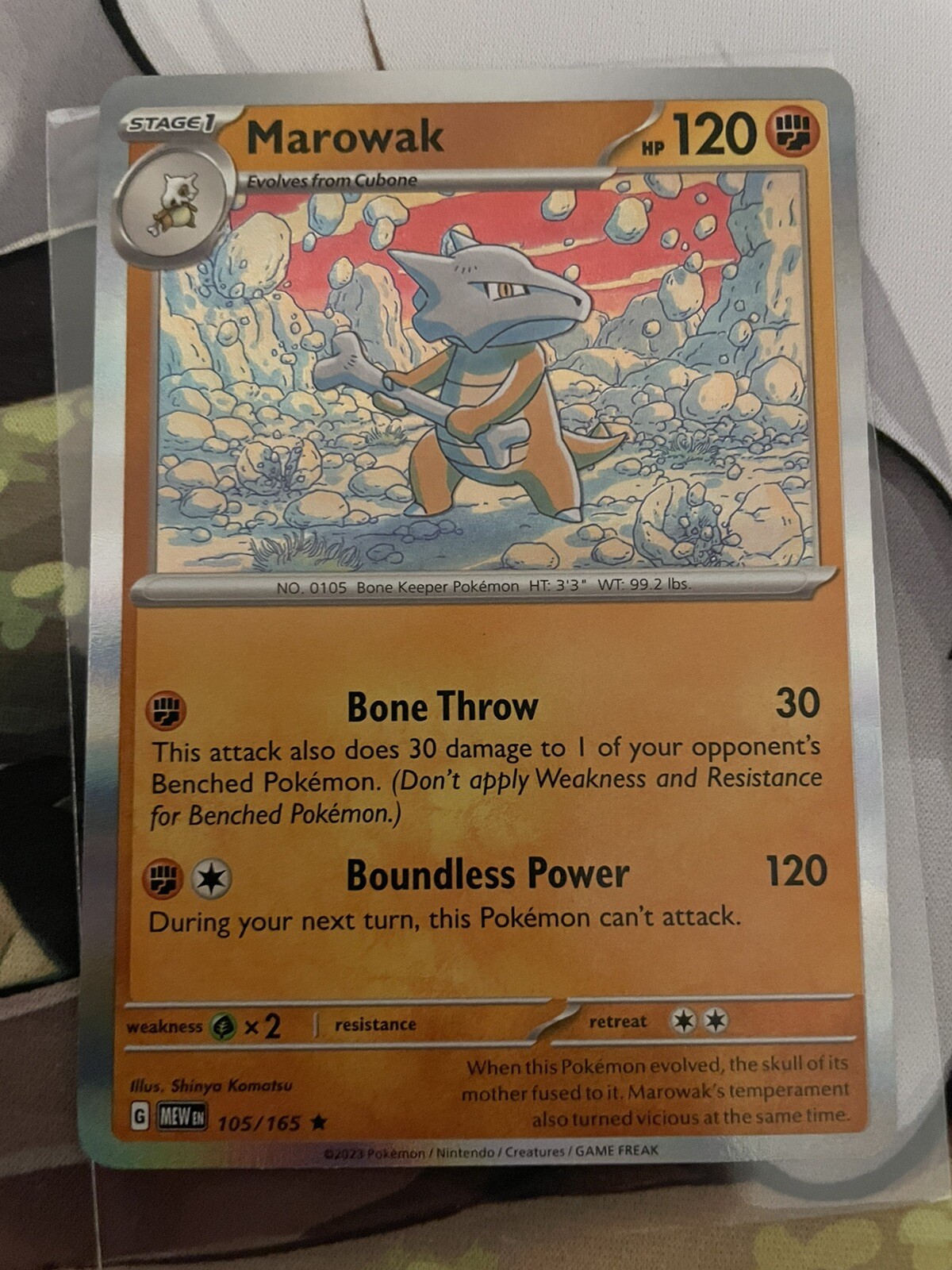 Marowak - 105/165 - Holo Rare Scarlet and Violet 151 Pokemon TCG | eBay