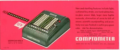Cash Register, Adding Machines - Tarrant Comptometer Adding Machine
