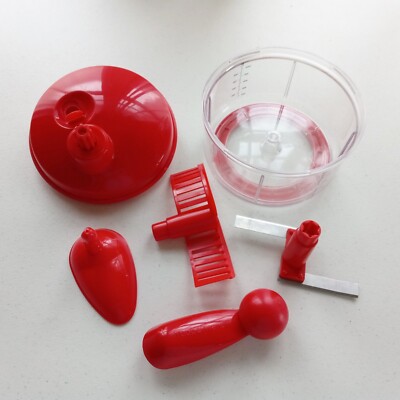 TUPPERWARE Red Quick Chef Pro Food Processor Chopper Mixer - Complete ...