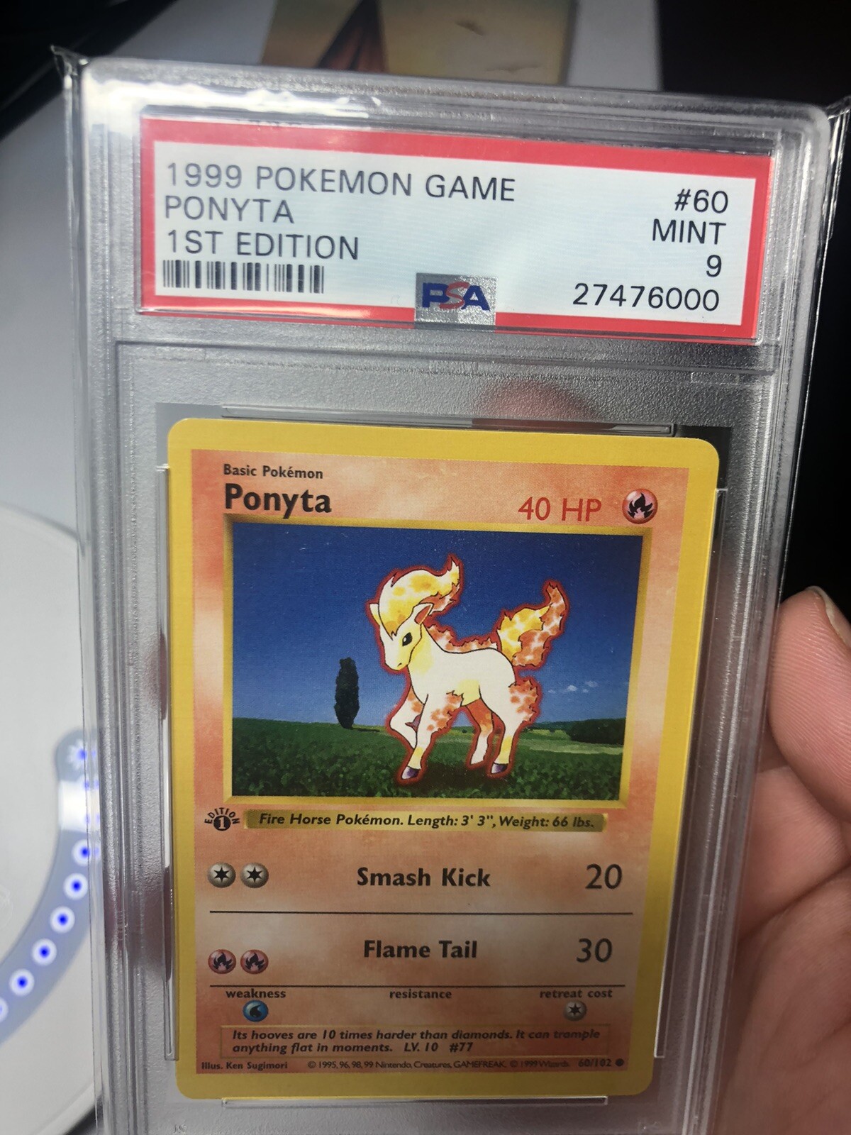 Ponyta 60/102 PSA 9 MINT 1999 Pokemon 1st Edition Base Set Shadowless ...