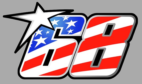 NUMERO 68 COURSE RACING MOTO GP STYLE HAYDEN USA AUTOCOLLANT STICKER ...
