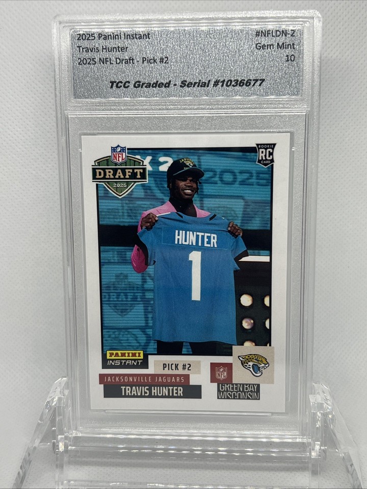 2025 Panini Instant Travis Hunter Draft Pick #2 TCC Graded Gem Mint 10 ...