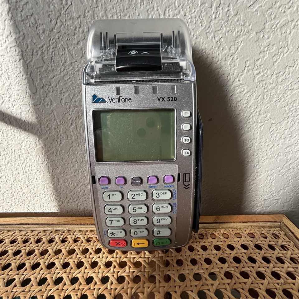 VeriFone VX520 Silver/ Black, LCD Screen POS Credit Card Terminal ...