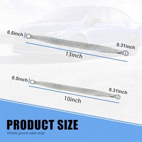 Pack-5 Car Engine Grounding Strap Kit, 3 Pcs 10" + 2 Pcs 13" Flexible ...