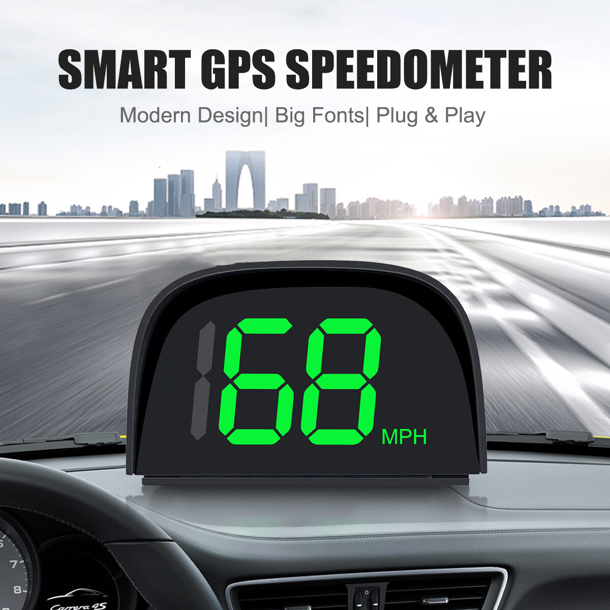 HUD GPS Head Up Display Speedometer Odometer Car Digital Speed MPH ...