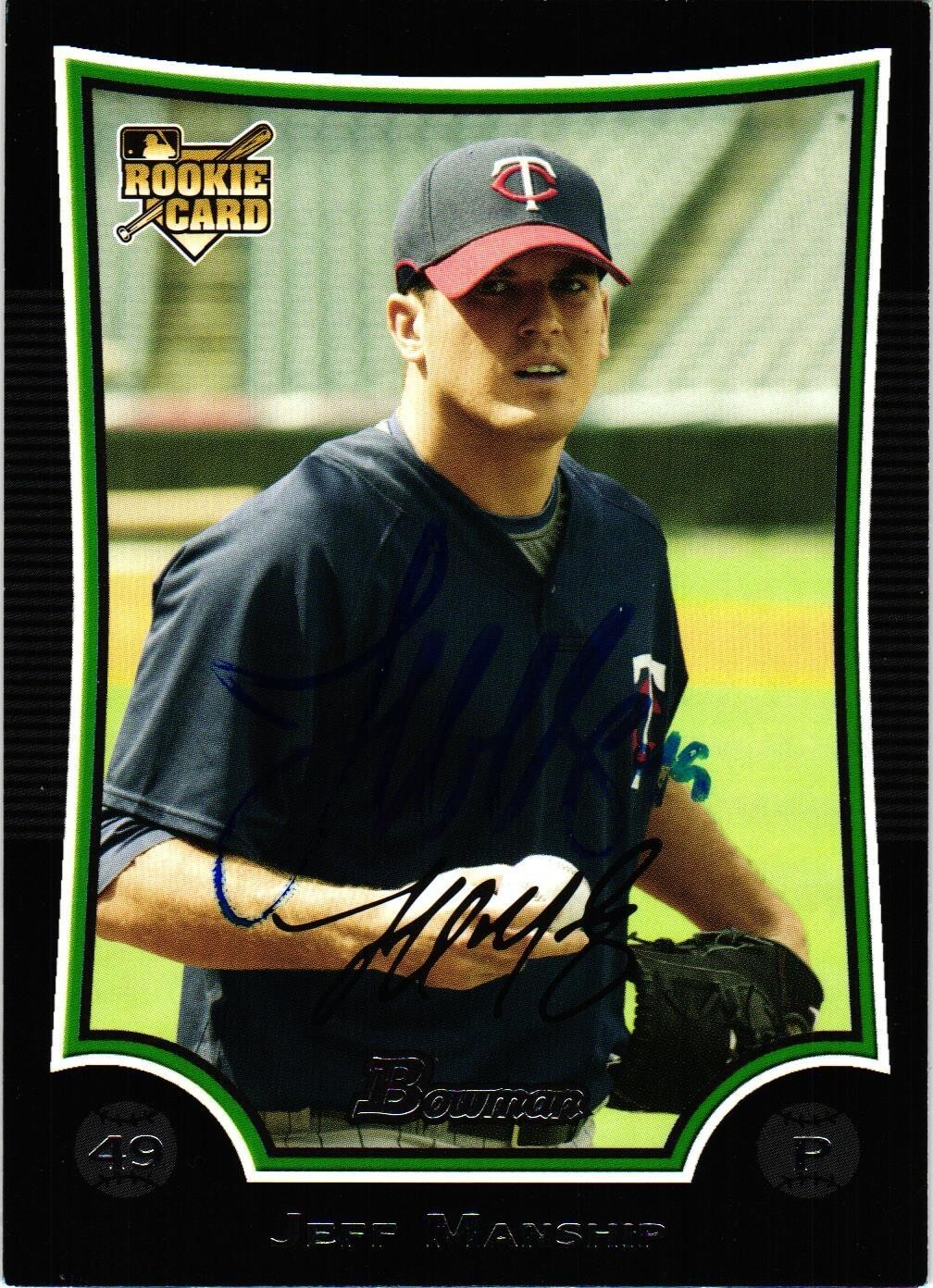 Jeff Manship Signed 2009 Bowman #2 BDP2 AUTO MLB Baseball Card Twins | eBay