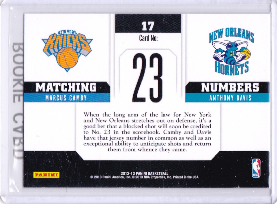 Anthony DAVIS ROOKIE CARD Kentucky Wildcats 2012 NBA RC New Orleans ...