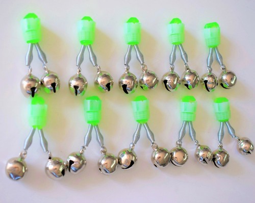 10 Pieces Fishing Double Bells Glow in the Dark Twin Alarm Bells Rings ...