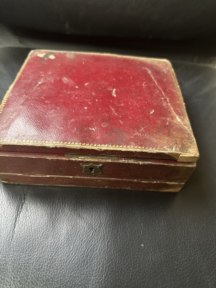 Antique 1902 Leather Writing Box – with Inkwell, Pens & Personal ...