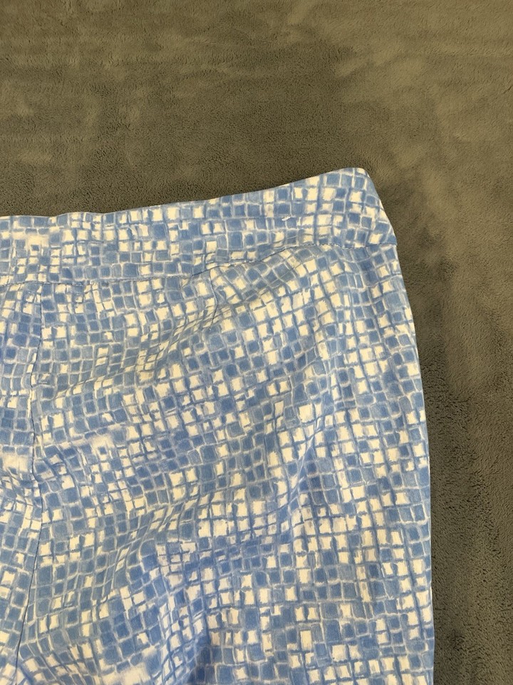 Coral Bay Capri Pants Women’s 22W* Blue and White Checkered Print Pull ...