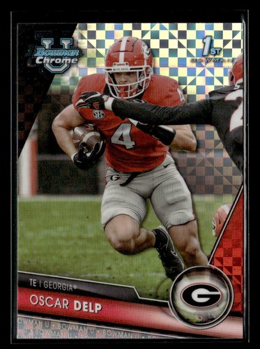 Oscar Delp 2023 Bowman University Chrome #92 X-Fractor Georgia Bulldogs ...