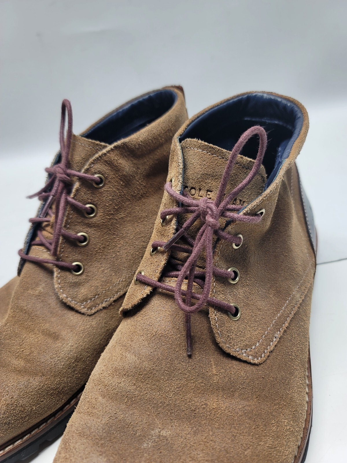 Cole Haan Boots Mens 10.5 Raymond Brown Suede Leather Chukka Hiker Lug ...