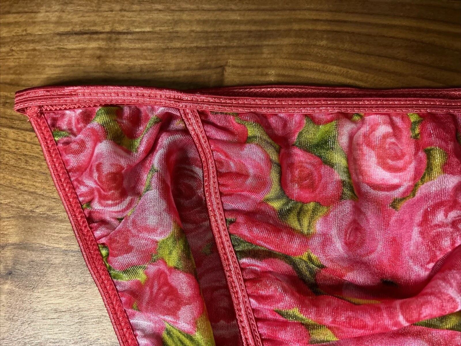 Vtg Classified Floral L String Bikini Panties Second Skin Semi Sheer ...