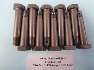 5/16”-24 x 1-5/8” Titanium (10) Hex Head Bolts Aircraft Aerospace ...