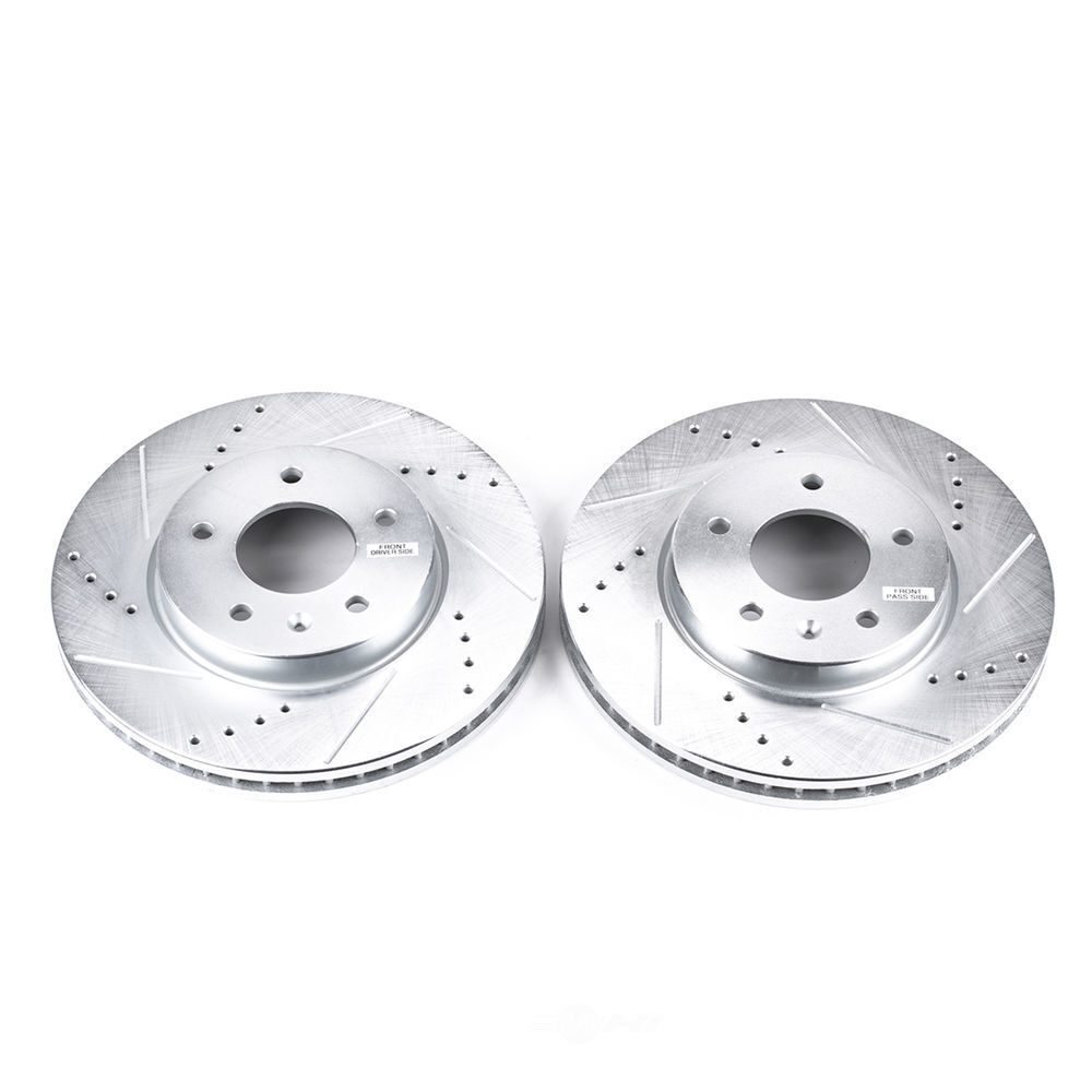 Disc Brake Rotor Set-Front Drilled, Slotted and Zinc Plated Brake Rotor ...