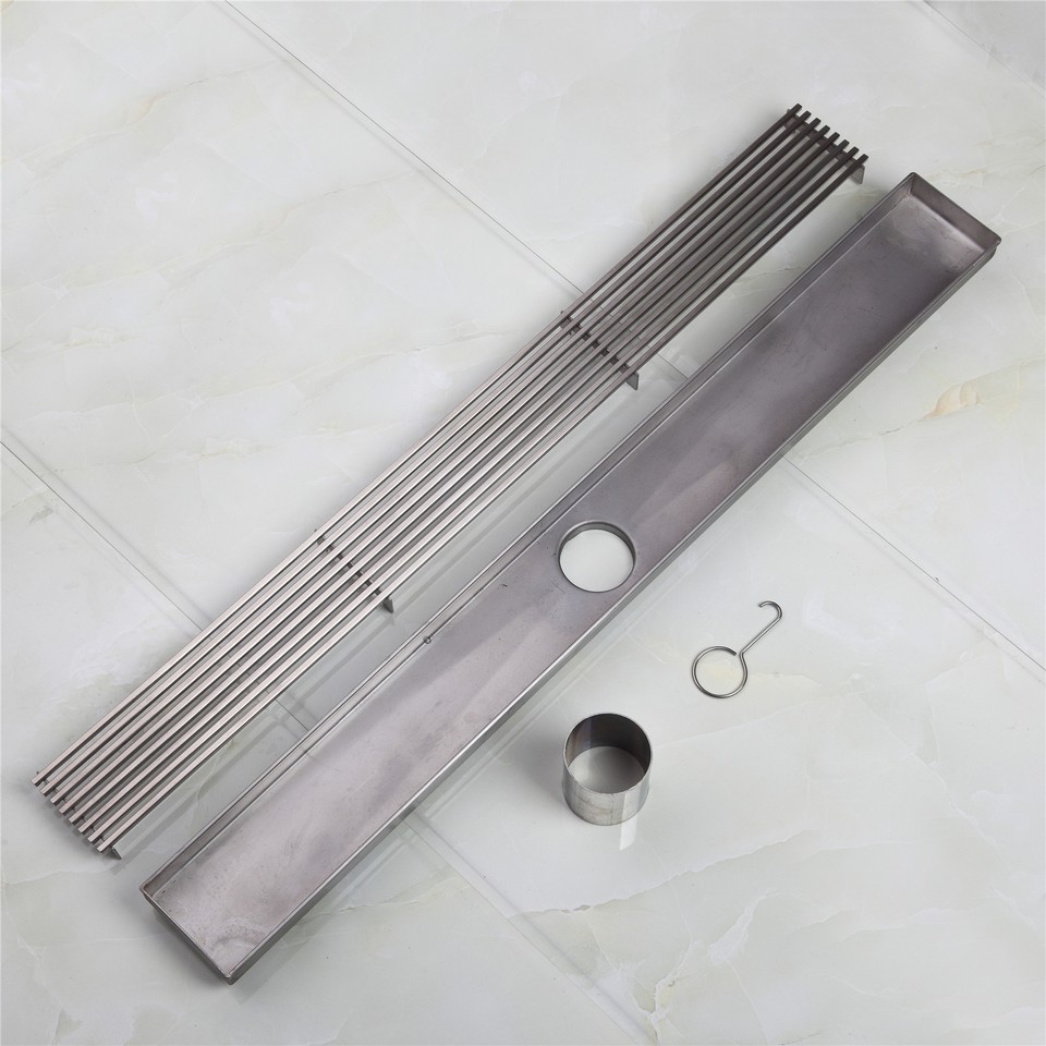 24" Rectangle Stainless Steel Bathroom Shower Waste Floor Insert Drain ...