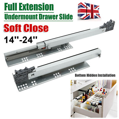 Soft Close Drawer Runners Invisible Concealed Undermount Slides Full ...