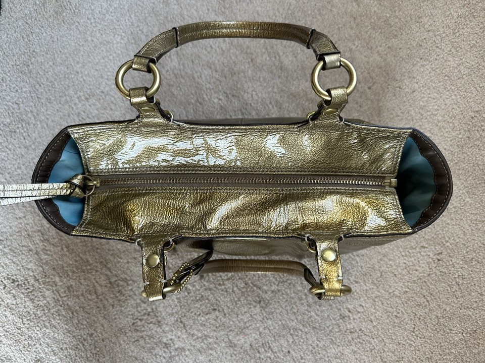 Coach Madison Gold Leather Purse Tote HandBag F15253 Y2K | eBay