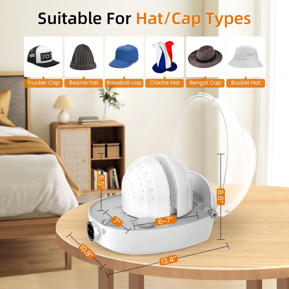 Hat Shaper & Cap Cleaner – Steam, Iron & Dry for Baseball Caps & Bucket ...