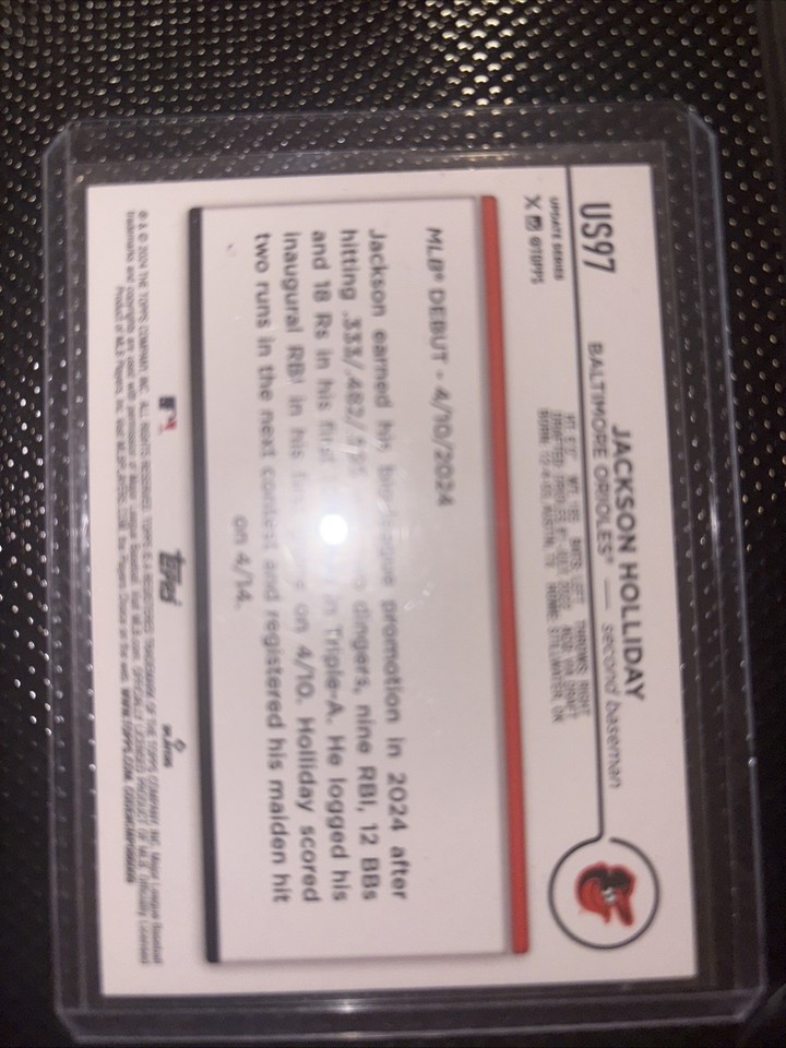 2024 Topps Update Series - Rookie Debut Jackson Holliday #US97 Rainbow ...