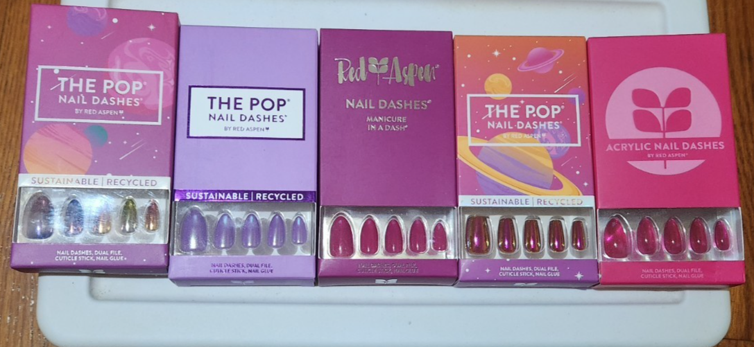 The Pop Nail Dashes by Red Aspen LOT of 5 Boxes Acrylic, Manicure In A ...