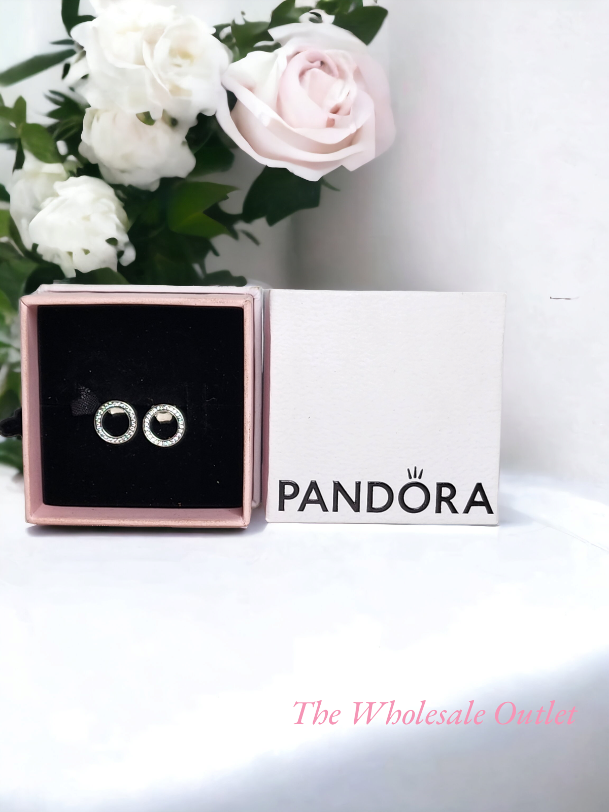PANDORA 290585CZ Forever PANDORA Stud Earrings for sale online | eBay