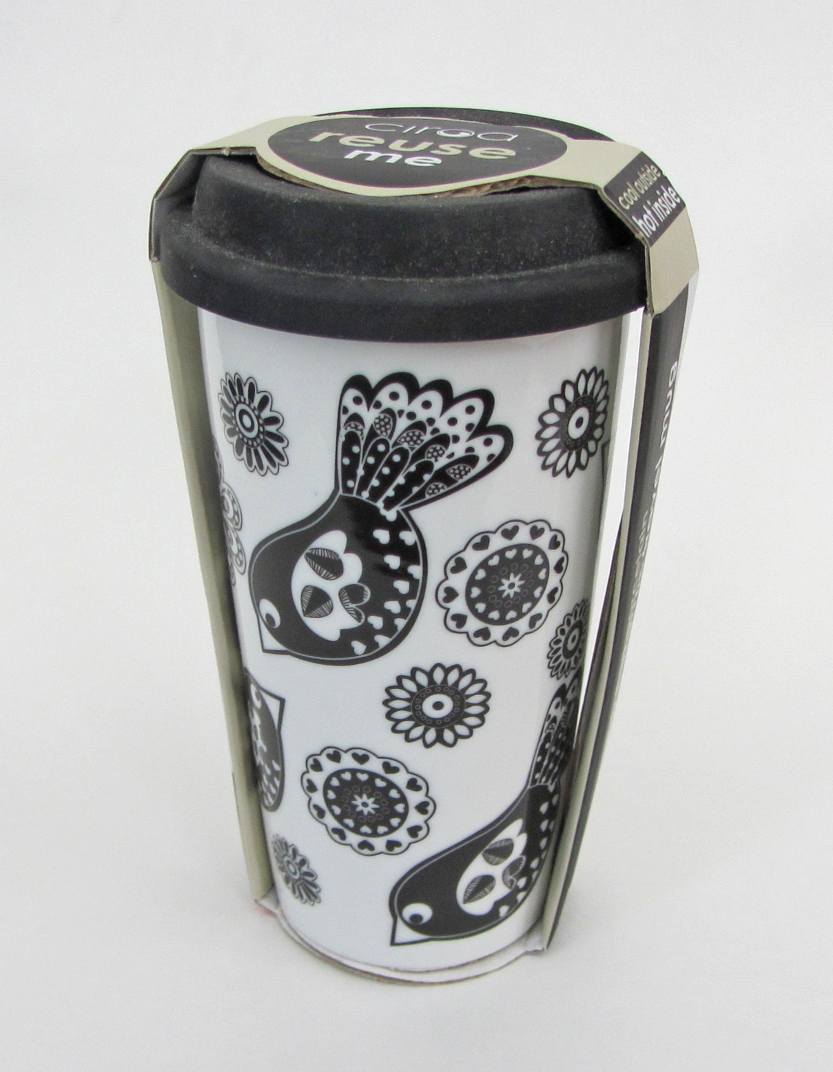 CIROA Double Walled Insulated Ceramic Travel Mug ASSORTED DESIGNS ...