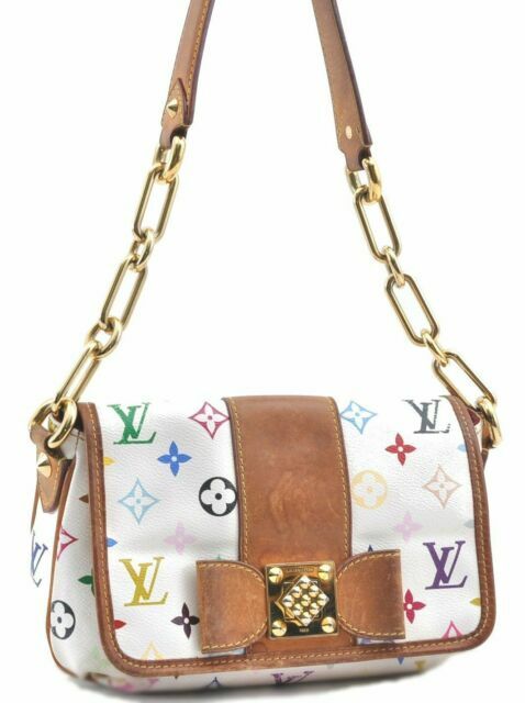 Louis Vuitton Patty Shoulder Bag Brown White Canvas Leather Murakami ...