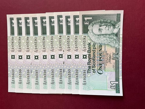 Ten Consecutive 1999 Royal Bank Of Scotland One Pound Banknotes. | eBay UK