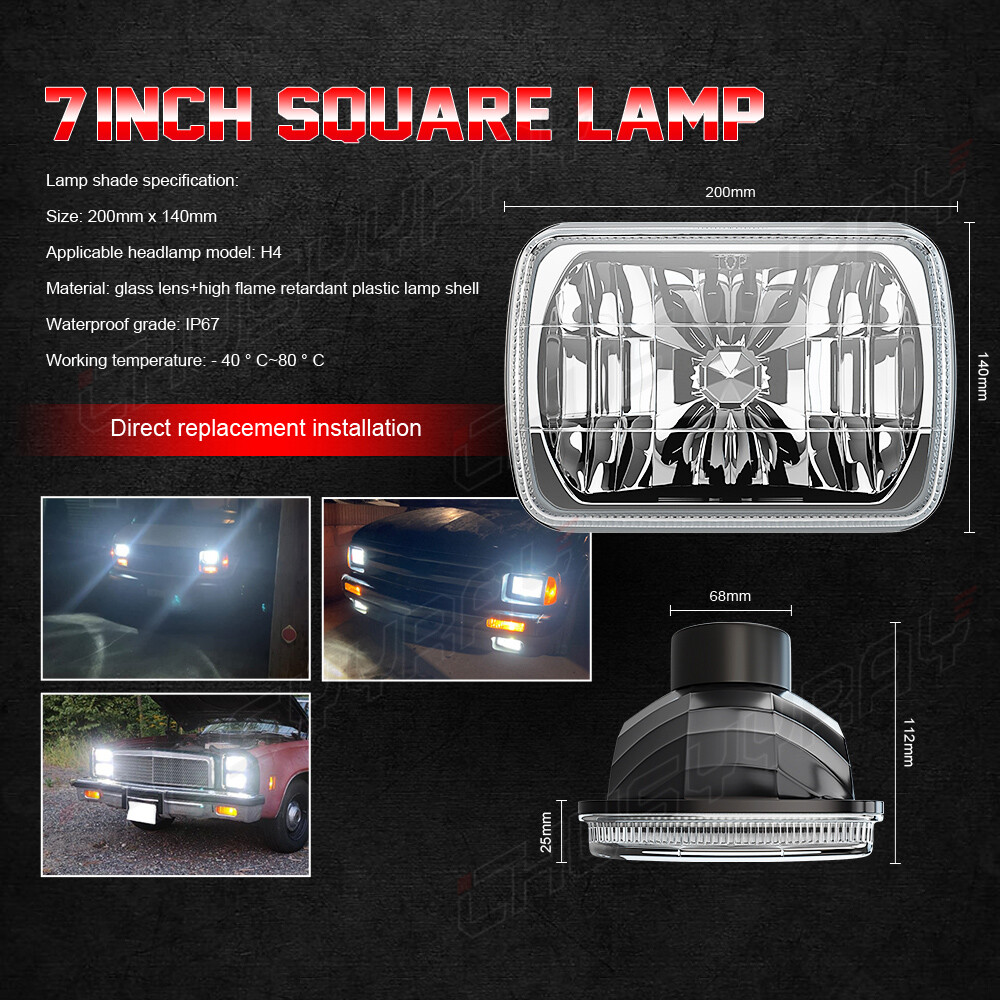 For Chevy Express Cargo Van 1500 2500 3500 Pair 7x6 5x7 LED Headlights ...