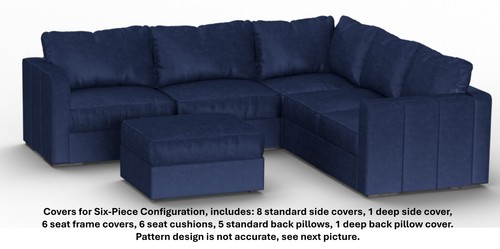 Lovesac Covers for Six-Seat Sactional , Custom Sapphire Navy Corded Velvet | eBay