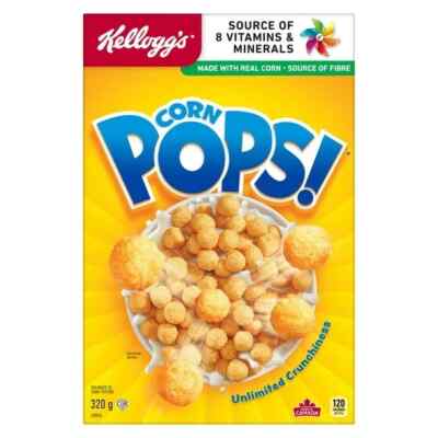 10 Boxes Of Kellogg's Corn Pops Cereals 320g each Canadian Edition | eBay