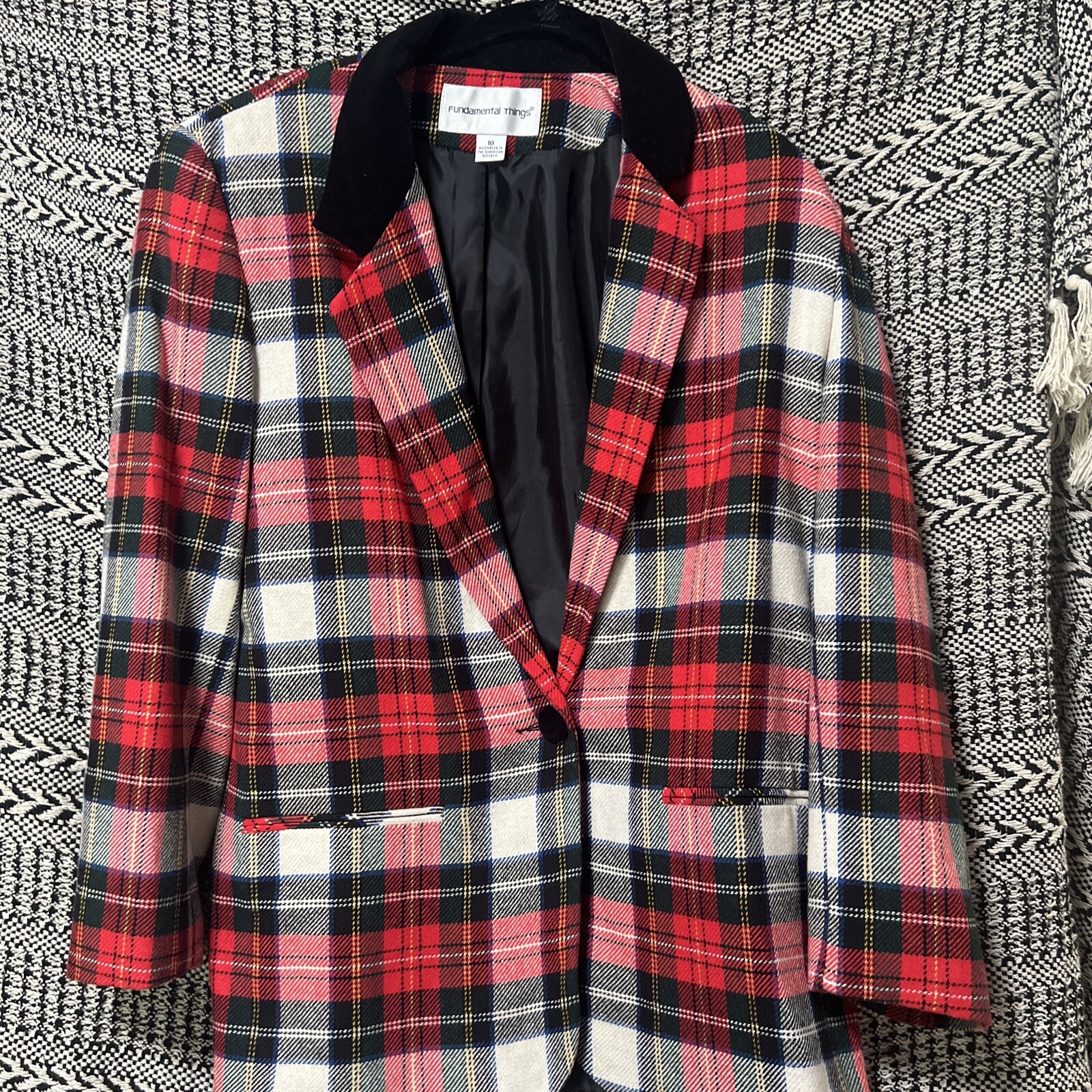 Vintage Woman’s Fundamental Things Plaid Blazer - Gem