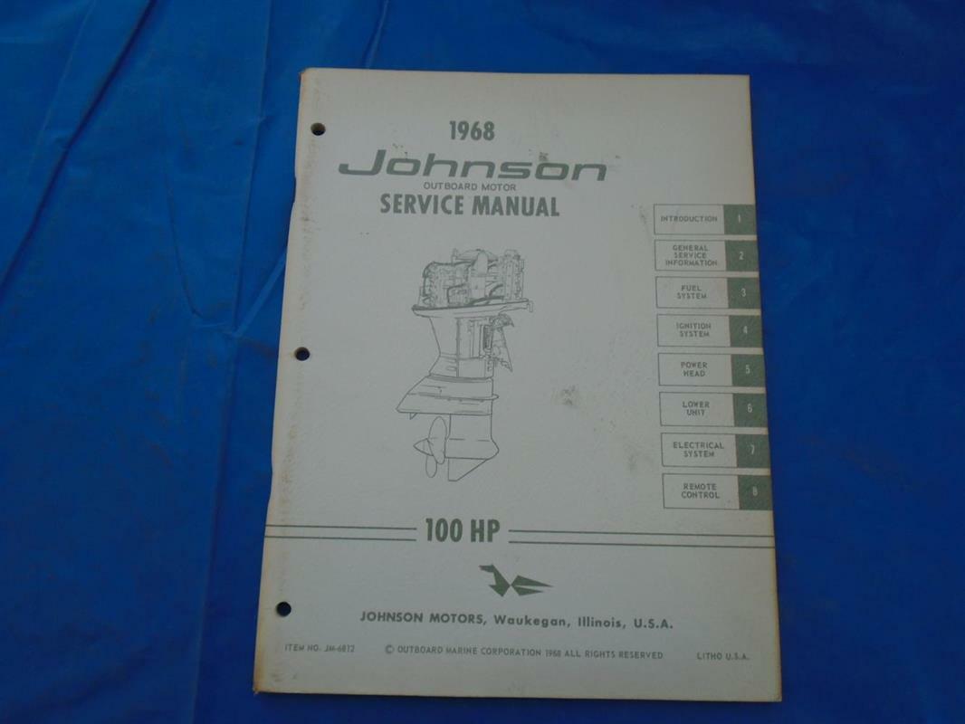 JM-6812 Service Manual 1968 Johnson 100 hp Models | eBay