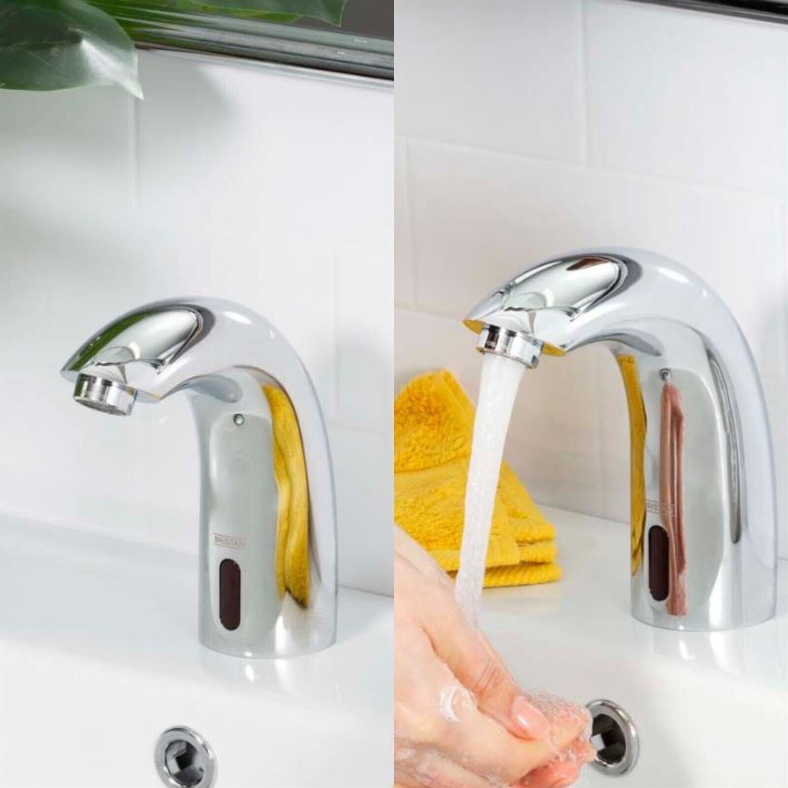 BRISTAN TIMED FLOW TOUCH-FREE BATHROOM BASIN TAP SPOUT & INFRARED ...