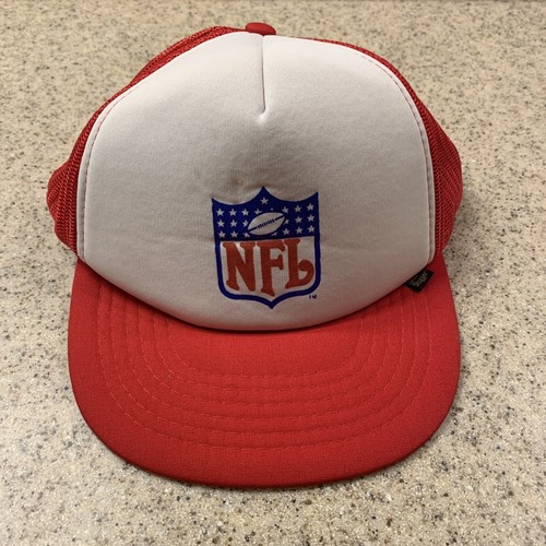 Vintage NFL Hat Cap White Red Snapback Original Louisville Slugger Foam ...