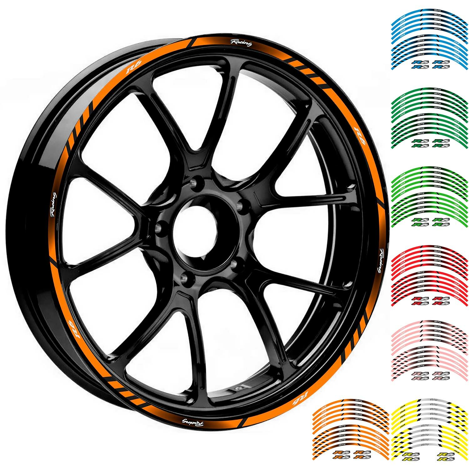 17" 18" "R6" Motorcycle Wheel Rim Tape Decal Stripes Sticker for Yamaha ...