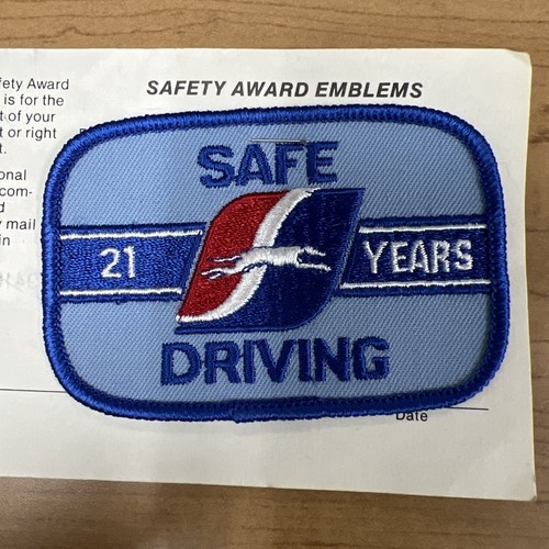 Greyhound Bus, 21 Safe Driving Years Award Emblem Patch #1 | eBay