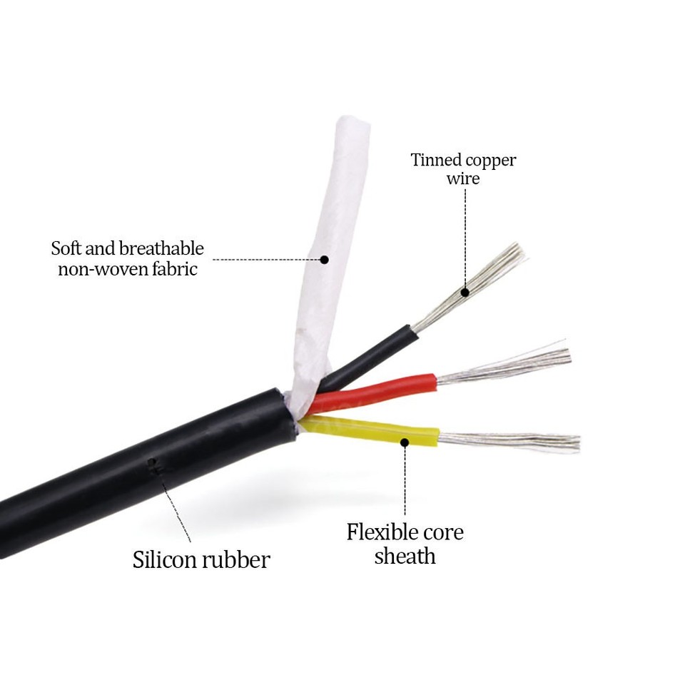 High Flexible Power Cable Insulation Sheath Silicone Electrical Wire 2 ...