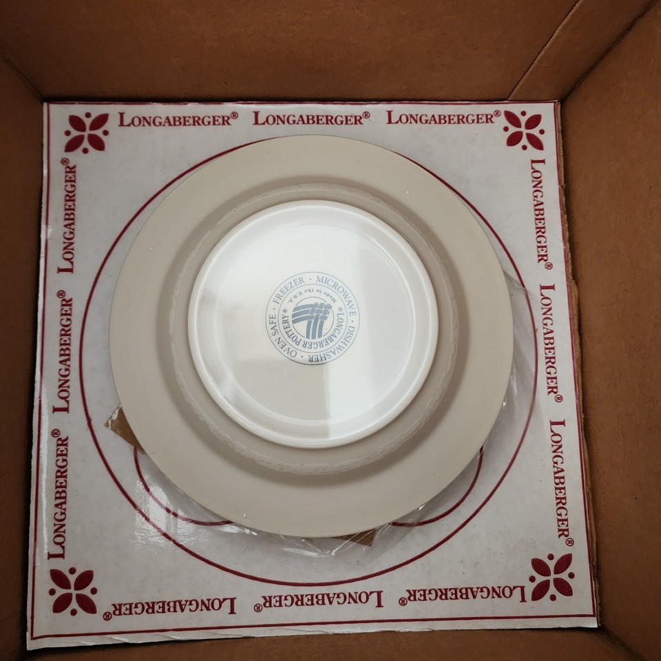 Longaberger Pottery WT Classic Blue 20 Piece Dinnerware Set USA NIB ...