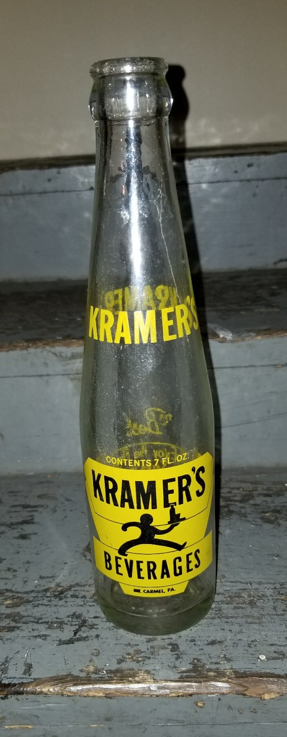 VINTAGE Soda Bottle Kramers Beverages 7 0z. My. Carmel, Pa | eBay