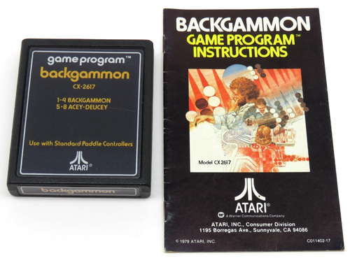 Backgammon (Atari 2600, 1980) By Atari (Cartridge & Manual) NTSC #2 | eBay