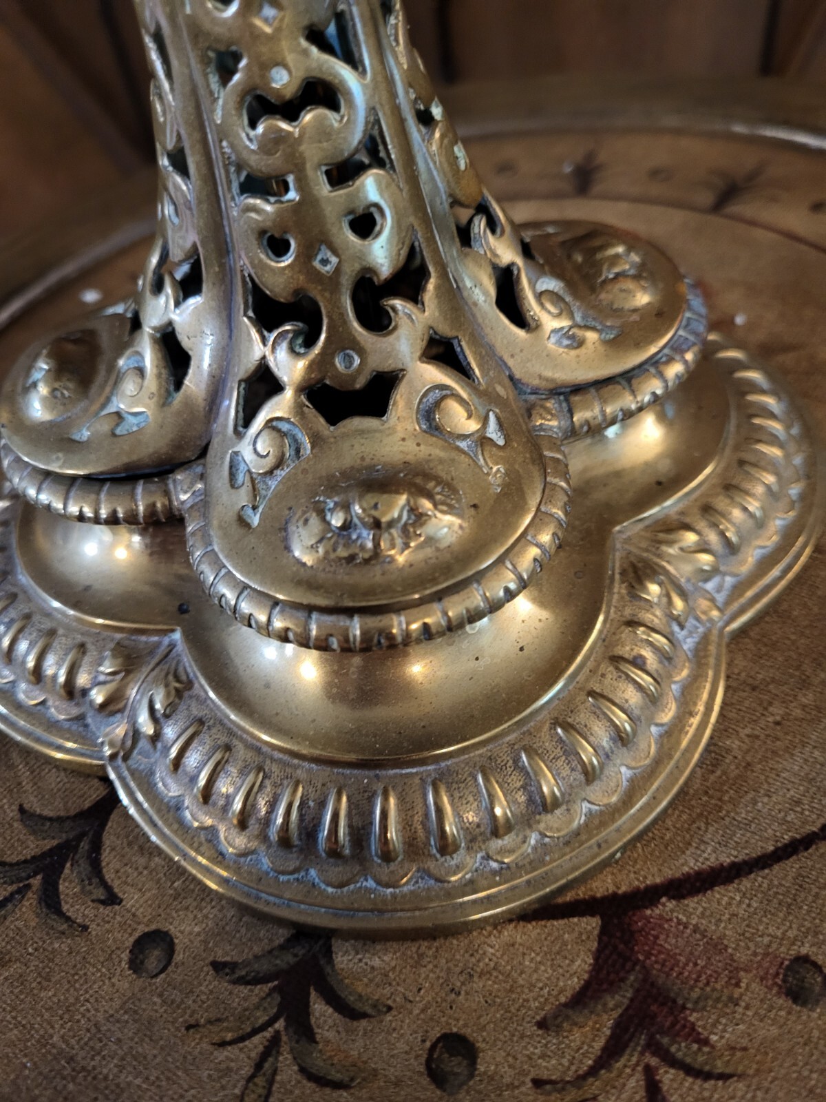 Rare Wright Butler Brass & Blue Glass Oil Lamp Early 1900 - Birmingham ...