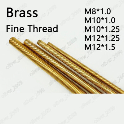 Fine Thread Brass Threaded Rods Metric Thread Studs Bolts M8 M10 M12 | eBay