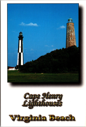 6x4" Postcard Virginia Beach Virginia - Cape Henry Lighthouses - Old ...