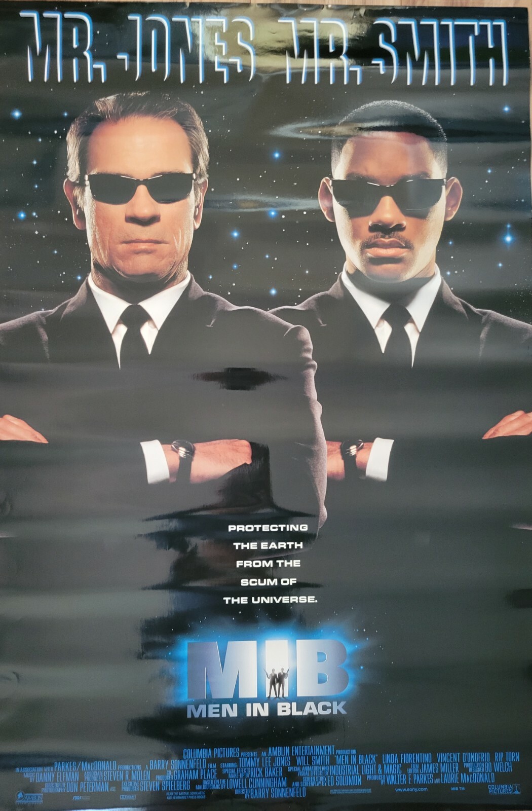 MOVIE POSTER ~ Men In Black 1997 27x40 D/S Advance Teaser Glossy Mr ...