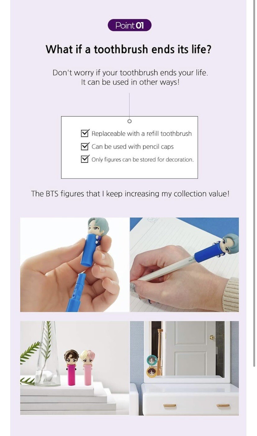 K-Pop BTS BT21 Suga Character Figure Toothbrush Set 5 Pack Korea NEW | eBay